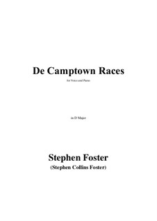 De Camptown Races in D Major by S.C. Foster - sheet music on MusicaNeo