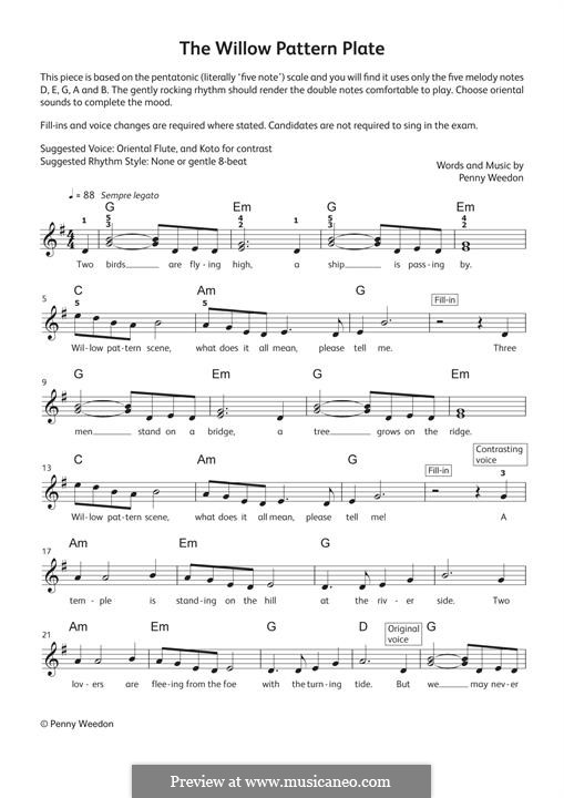 The Willow Pattern Plate by P. Weedon - sheet music on MusicaNeo