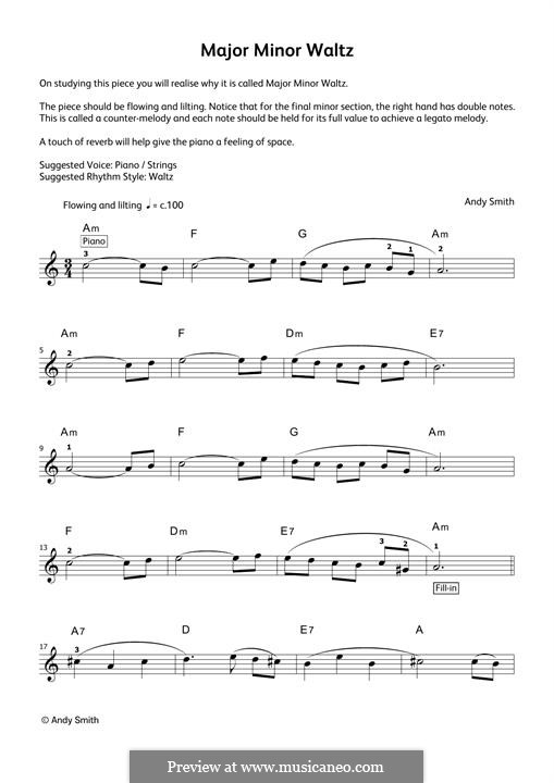 Major Minor Waltz by A. Smith - sheet music on MusicaNeo