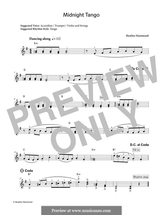 Midnight Tango by H. Hammond - sheet music on MusicaNeo
