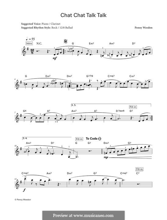 Chat Chat Talk Talk by P. Weedon - sheet music on MusicaNeo