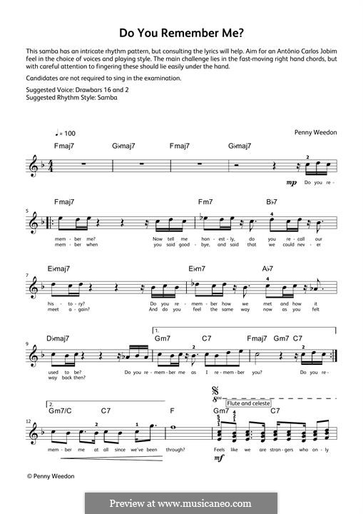 Do You Remember Me by P. Weedon - sheet music on MusicaNeo