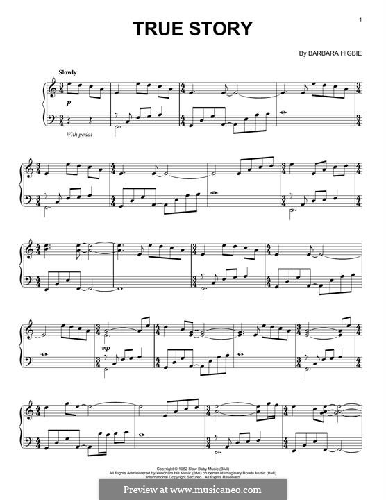 True Story by B. Higbie - sheet music on MusicaNeo