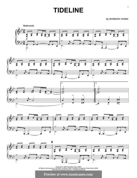 Tideline by B. Higbie - sheet music on MusicaNeo