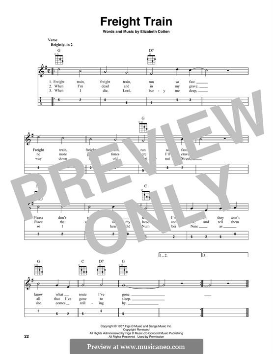Freight Train by E. Cotten - sheet music on MusicaNeo