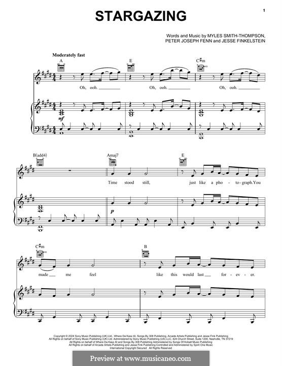Stargazing (Myles Smith) by J. Finkelstein - sheet music on MusicaNeo