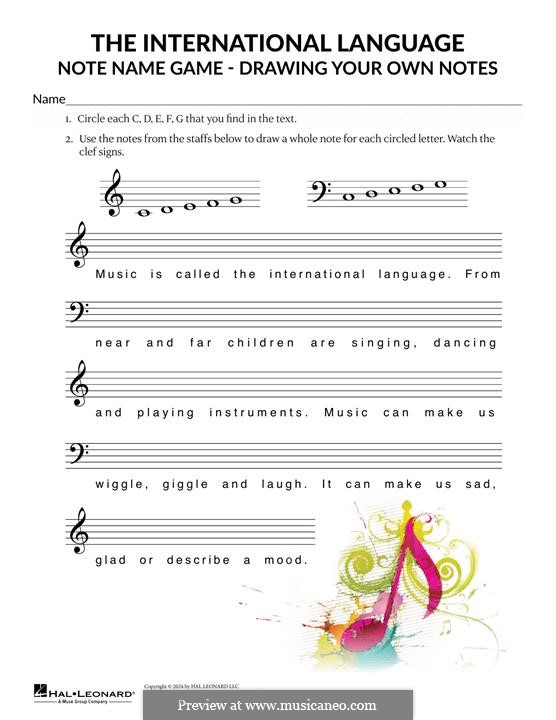 Drawing Notes - C D E F G by K. Harrington - sheet music on MusicaNeo