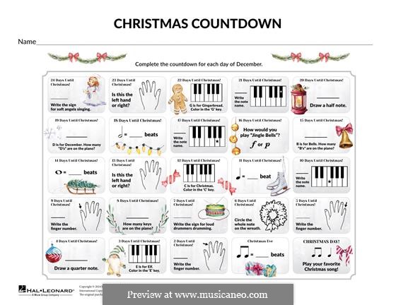 Music Theory Christmas Countdown by B. McCorriston on MusicaNeo