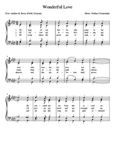 Hymn: Wonderful Love by N. Groenendyk - sheet music on MusicaNeo