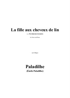 La fille aux cheveux de lin in A Major by E. Paladilhe on MusicaNeo