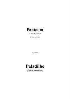 Pantoum (Berceuse hindoue) in a minor by E. Paladilhe on MusicaNeo