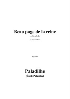 Beau page de la reine (une ou deux voix alternées) in g minor by E ...