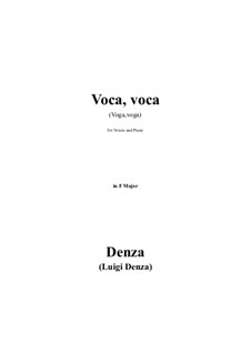 Voca, voca (Voga, voga) in F Major by L. Denza - sheet music on MusicaNeo