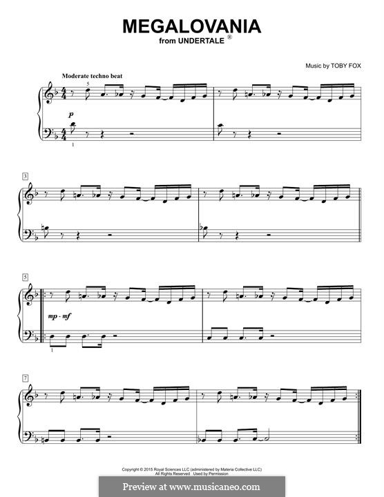 Megalovania (from Undertale) by T. Fox - sheet music on MusicaNeo