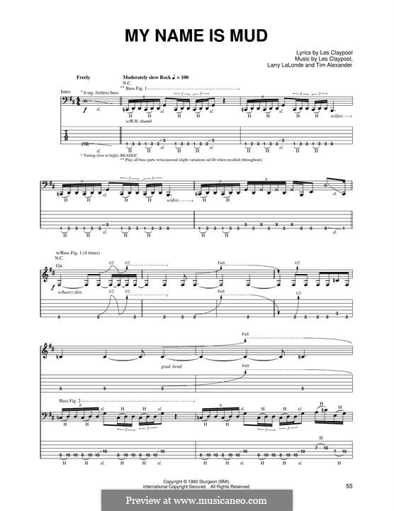 My Name Is Mud (Primus) by L. Claypool - sheet music on MusicaNeo