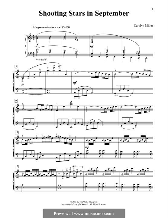 Shooting Stars In September by C. Miller - sheet music on MusicaNeo