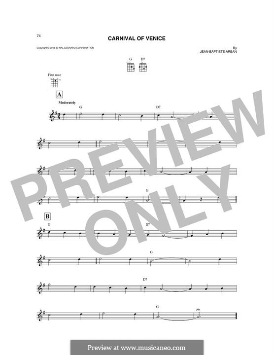 Carnival Of Venice by J. Arban - sheet music on MusicaNeo