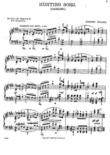 Hunting Song by S. Heller - sheet music on MusicaNeo