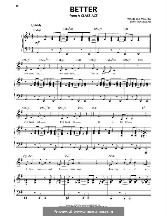 Better (from A Class Act: A Musical About Muscials) by E. Kleban on ...