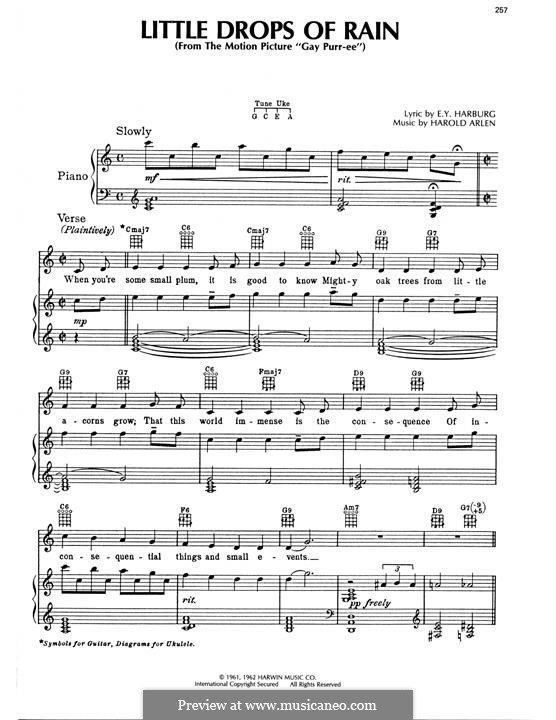 Little Drops Of Rain by H. Arlen - sheet music on MusicaNeo
