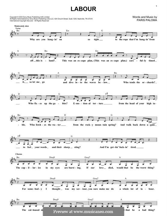 Labour by P. Paloma - sheet music on MusicaNeo