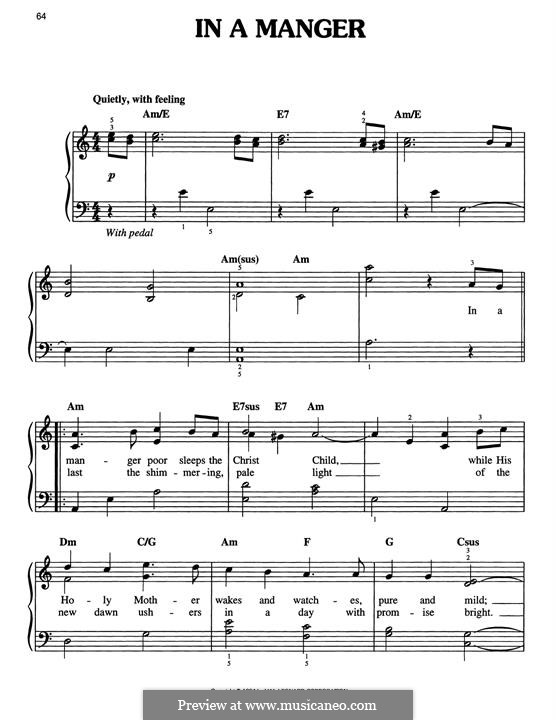 In A Manger by folklore - sheet music on MusicaNeo