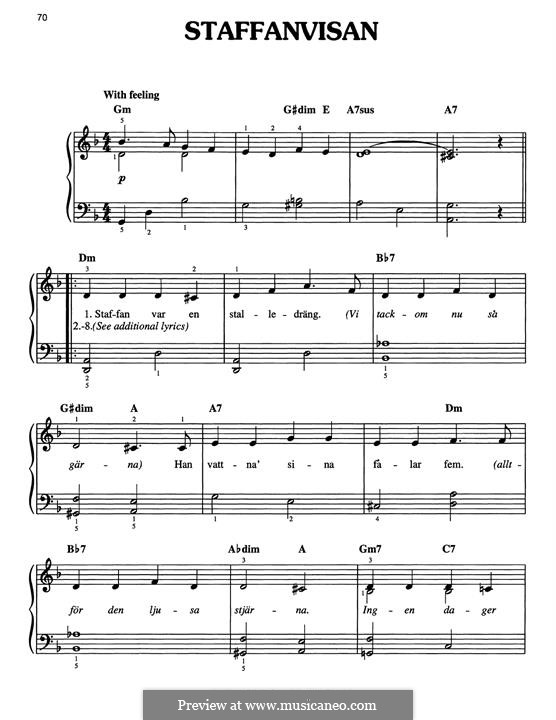 Staffanvisan by folklore - sheet music on MusicaNeo