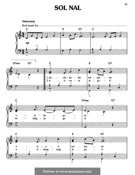 Sol Nal by folklore - sheet music on MusicaNeo