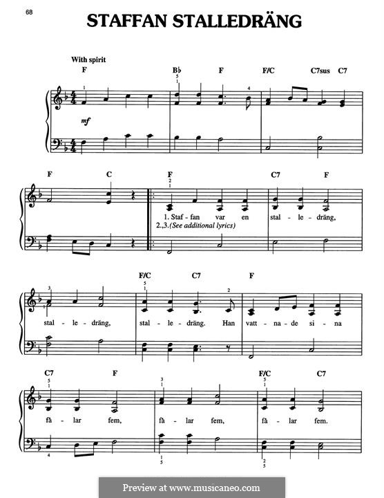Staffan Stalledrang by folklore - sheet music on MusicaNeo