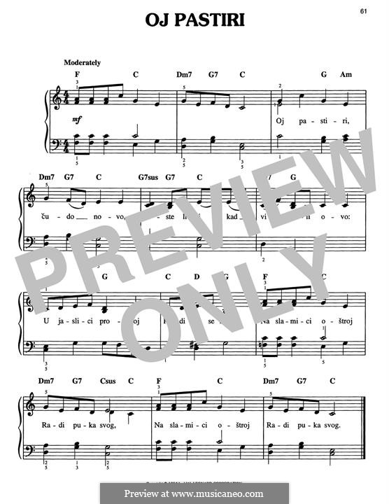 Oj Pastiri by folklore - sheet music on MusicaNeo