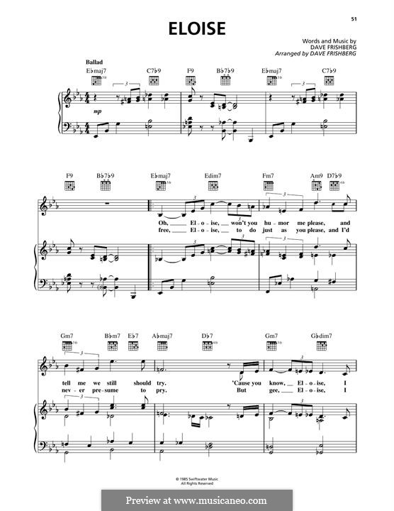 Eloise by D. Frishberg - sheet music on MusicaNeo
