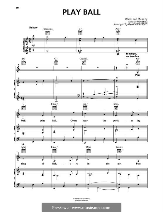 Play Ball by D. Frishberg - sheet music on MusicaNeo