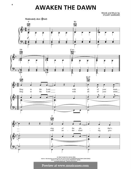 Awaken The Dawn (Delirious?) by S. Garrard - sheet music on MusicaNeo