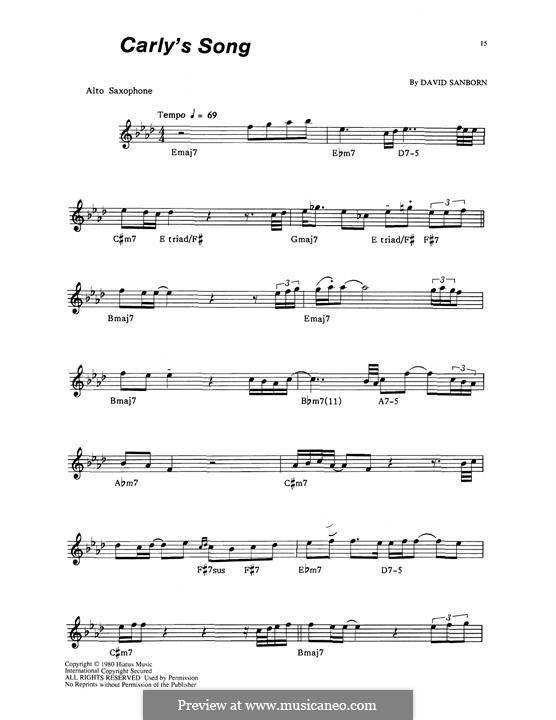 Carly's Song by D. Sanborn - sheet music on MusicaNeo
