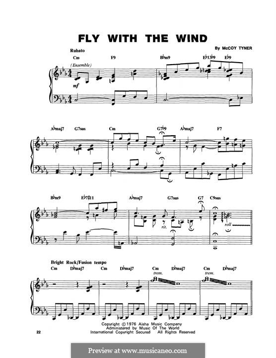 Fly With The Wind by M. Tyner - sheet music on MusicaNeo