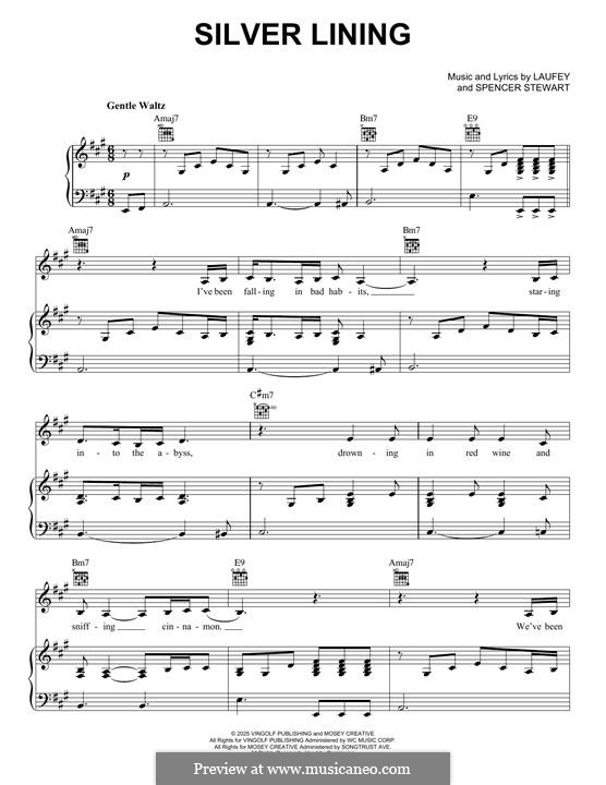Silver Lining (Laufey) by S. Stewart - sheet music on MusicaNeo