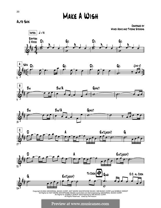 Make A Wish by M. Abair - sheet music on MusicaNeo