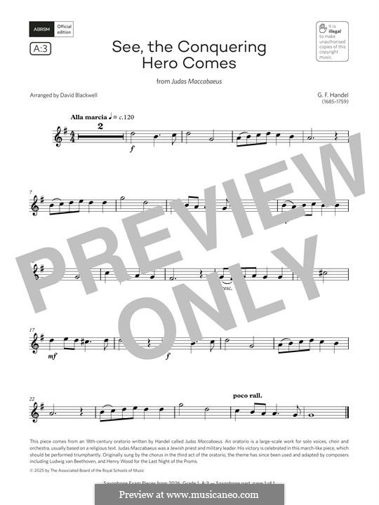 See еhe Conquering Hero Comes By G F Händel Sheet Music On Musicaneo