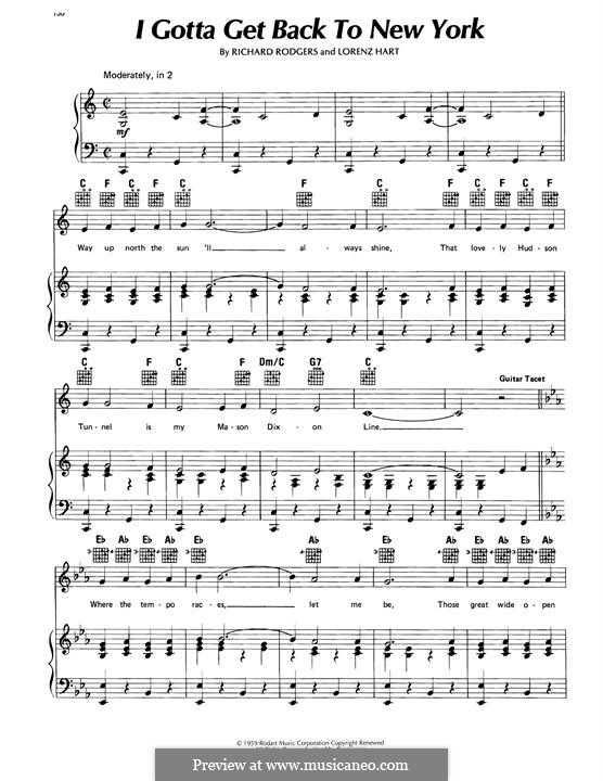I Gotta Get Back To New York (from We'll Have Manhattan) by R. Rodgers ...
