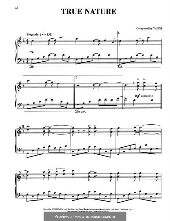 True Nature by Yanni - sheet music on MusicaNeo