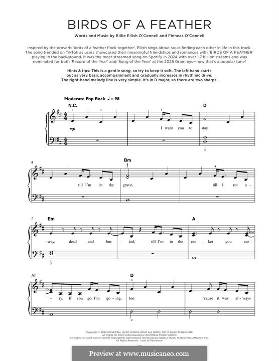 Birds of a Feather (Billie Eilish) by F. O'Connell on MusicaNeo
