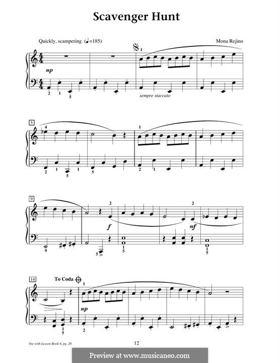 Scavenger Hunt by M. Rejino - sheet music on MusicaNeo