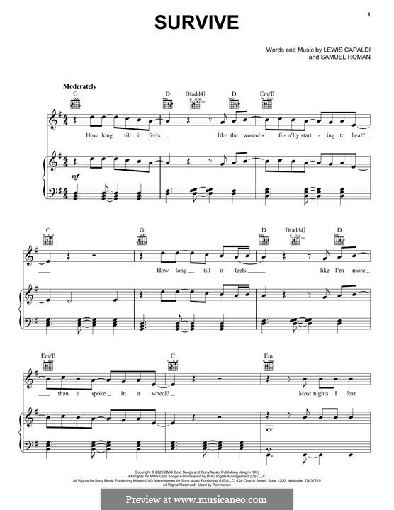 Survive by S. Roman, L. Capaldi - sheet music on MusicaNeo