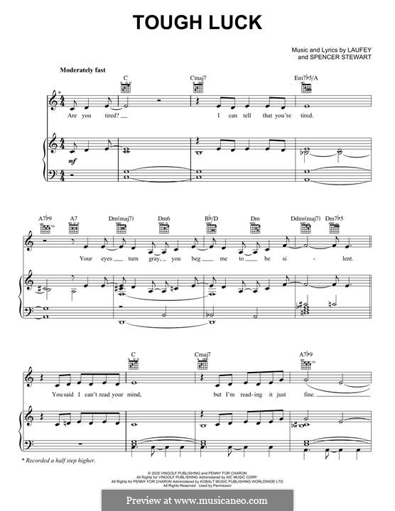 Tough Luck by S. Stewart, Laufey - sheet music on MusicaNeo