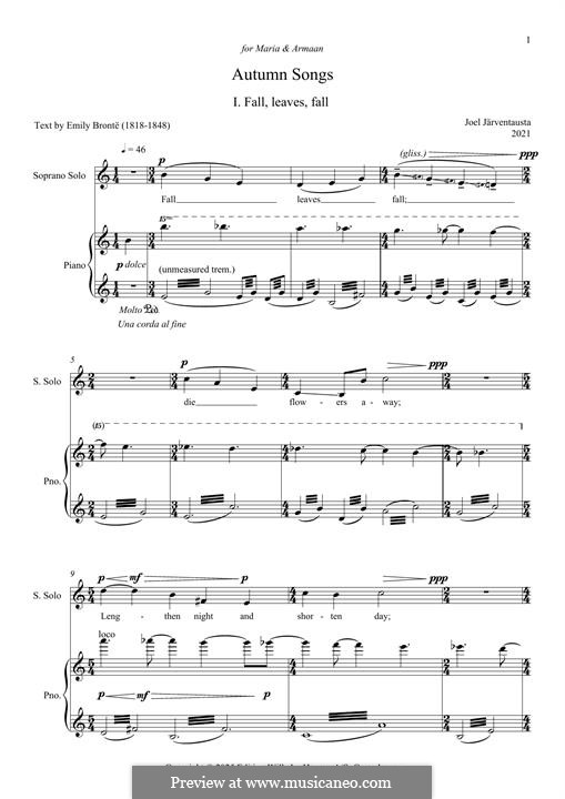 Autumn Songs by J. Järventausta - sheet music on MusicaNeo