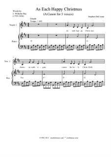 As Each Happy Christmas (Vocal Trio) by S. DeCesare on MusicaNeo