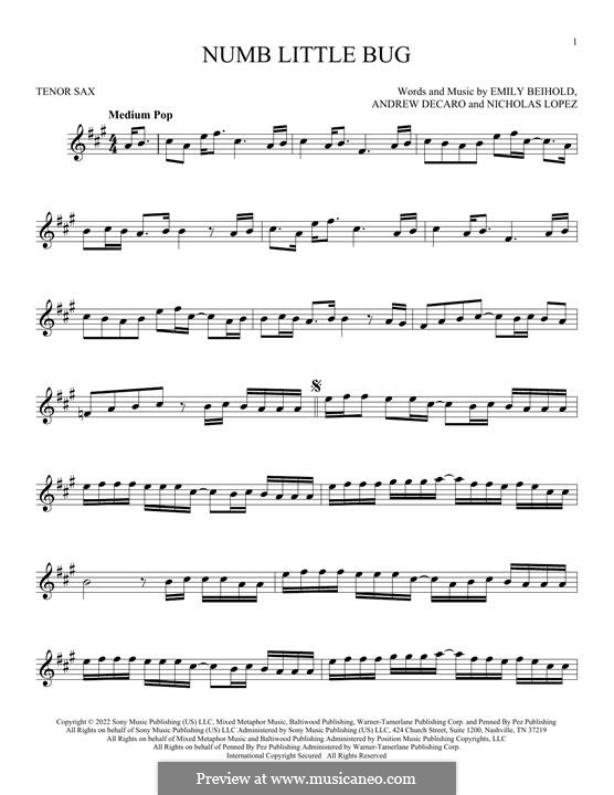 Numb Little Bug by E. Beihold - sheet music on MusicaNeo