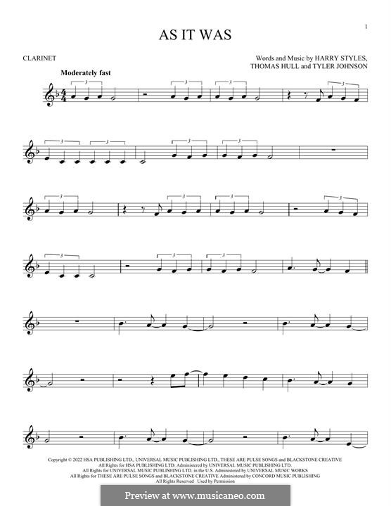 As It Was (Harry Styles) by T.S. Johnson - sheet music on MusicaNeo