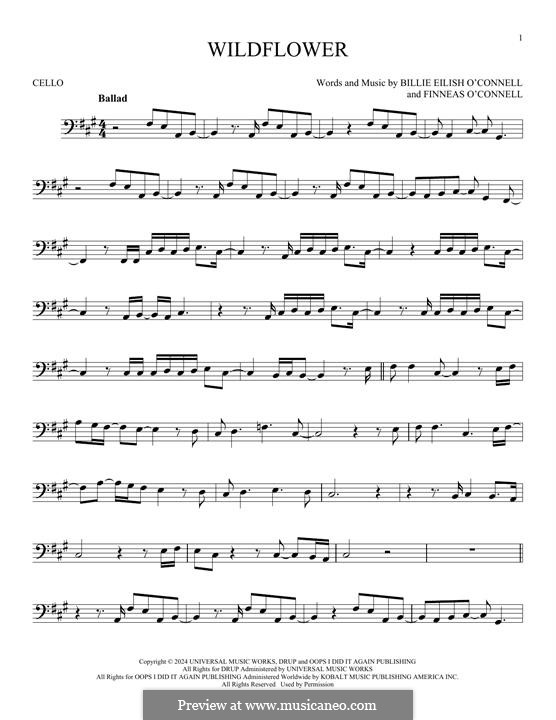 Wildflower (Billie Eilish) by F. O'Connell - sheet music on MusicaNeo