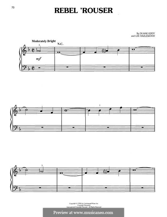 Rebel 'Rouser (Duane Eddy) by L. Hazlewood - sheet music on MusicaNeo